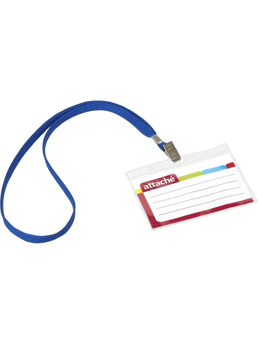 Металлические бейджи с синей тесьмой, 10 шт.