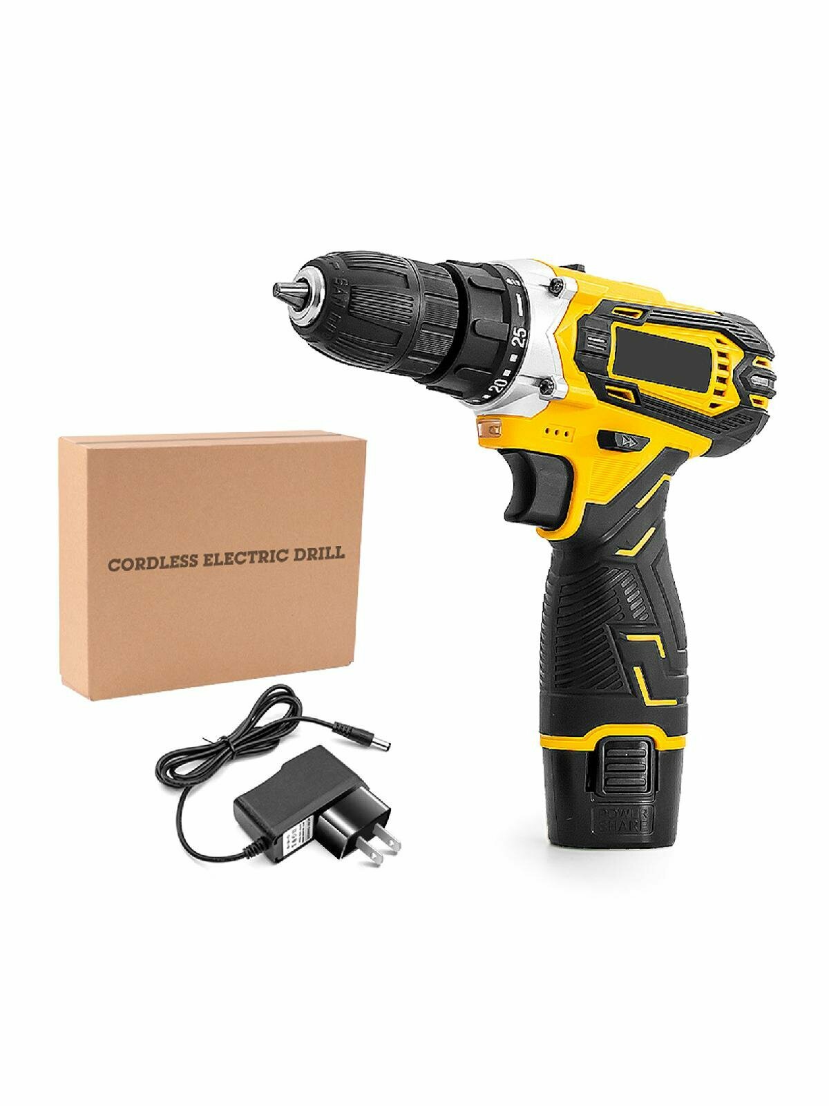 Аккумуляторная Дрель 21 В Крутящий Момент 25 Нм 2 Настройки Скорости Эргономичный Дизайн Для Мастерской