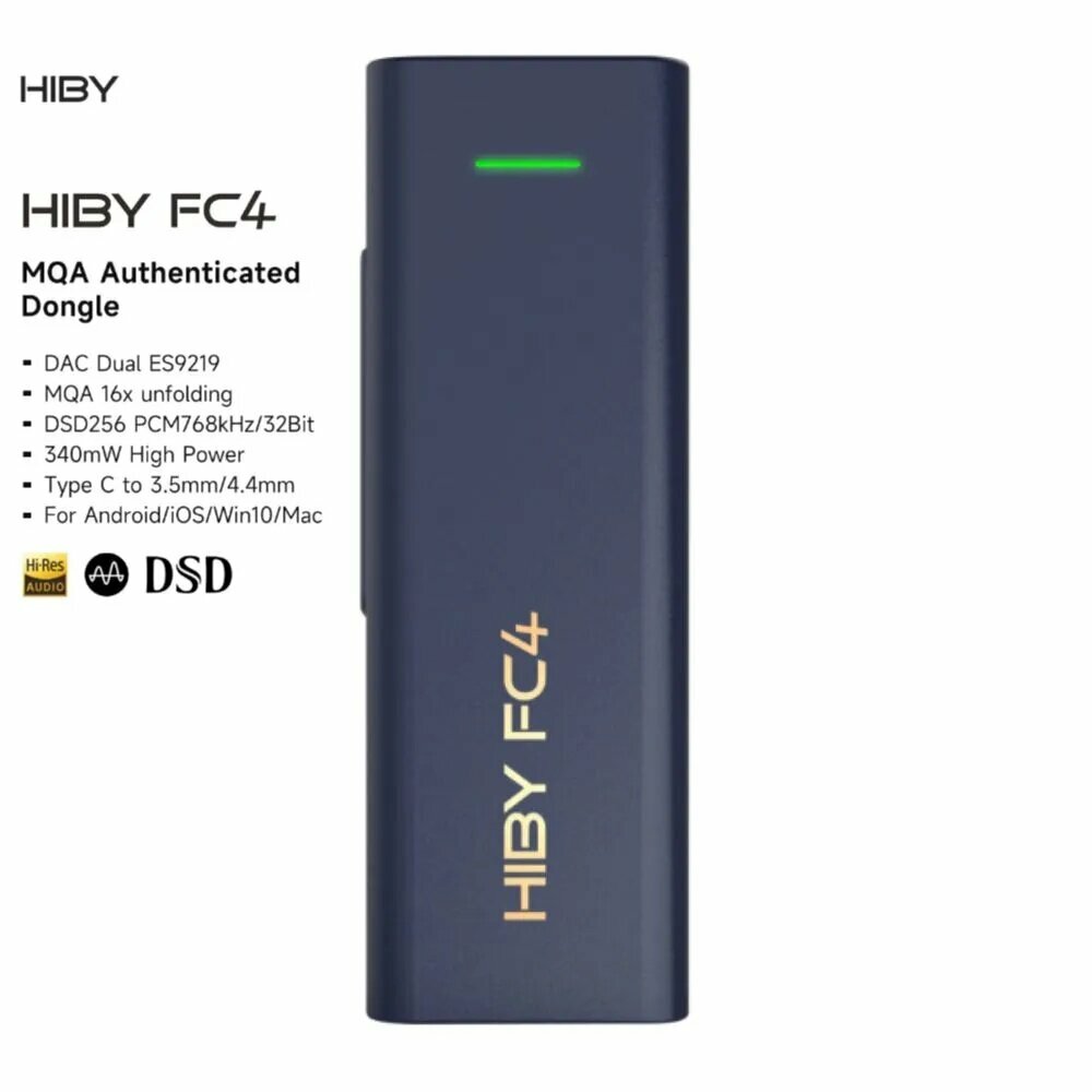 HiBy FC4 MQA 16X DAC Высокая гарантия. Усилитель наушников DSD256 ES9219 Android iOS Win10 Mac