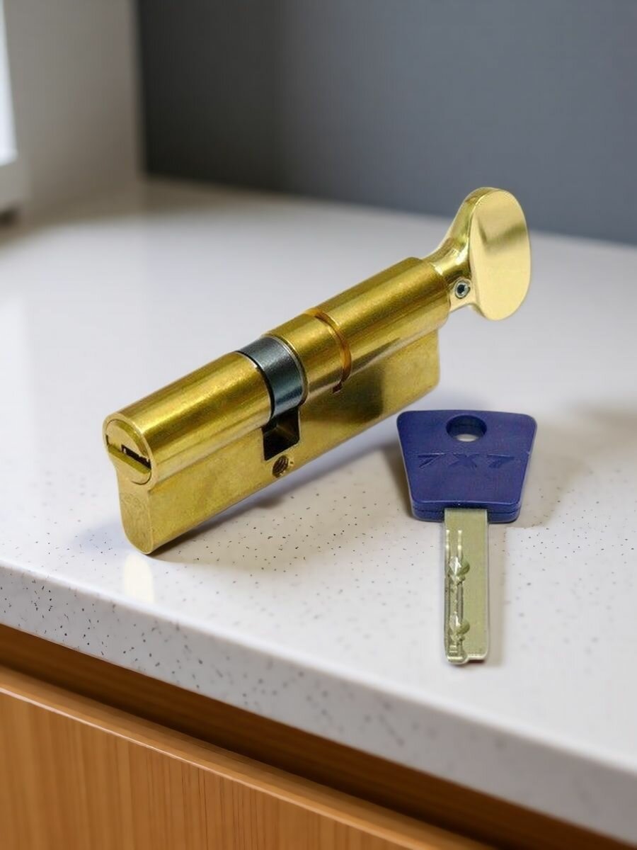 Цилиндр дверной Mul-T-Lock 7x7 (90мм 40Верт.*50) ключ-вертушка , золото