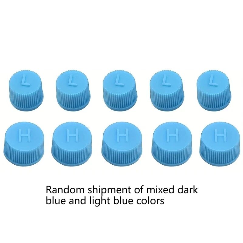 10 шт./компл. колпачки пылевых клапанов автомобильного кондиционера для системы переменного тока R134A, крышка порта низкого/высокого давления переменного тока, сменное уплотнение кондиционера