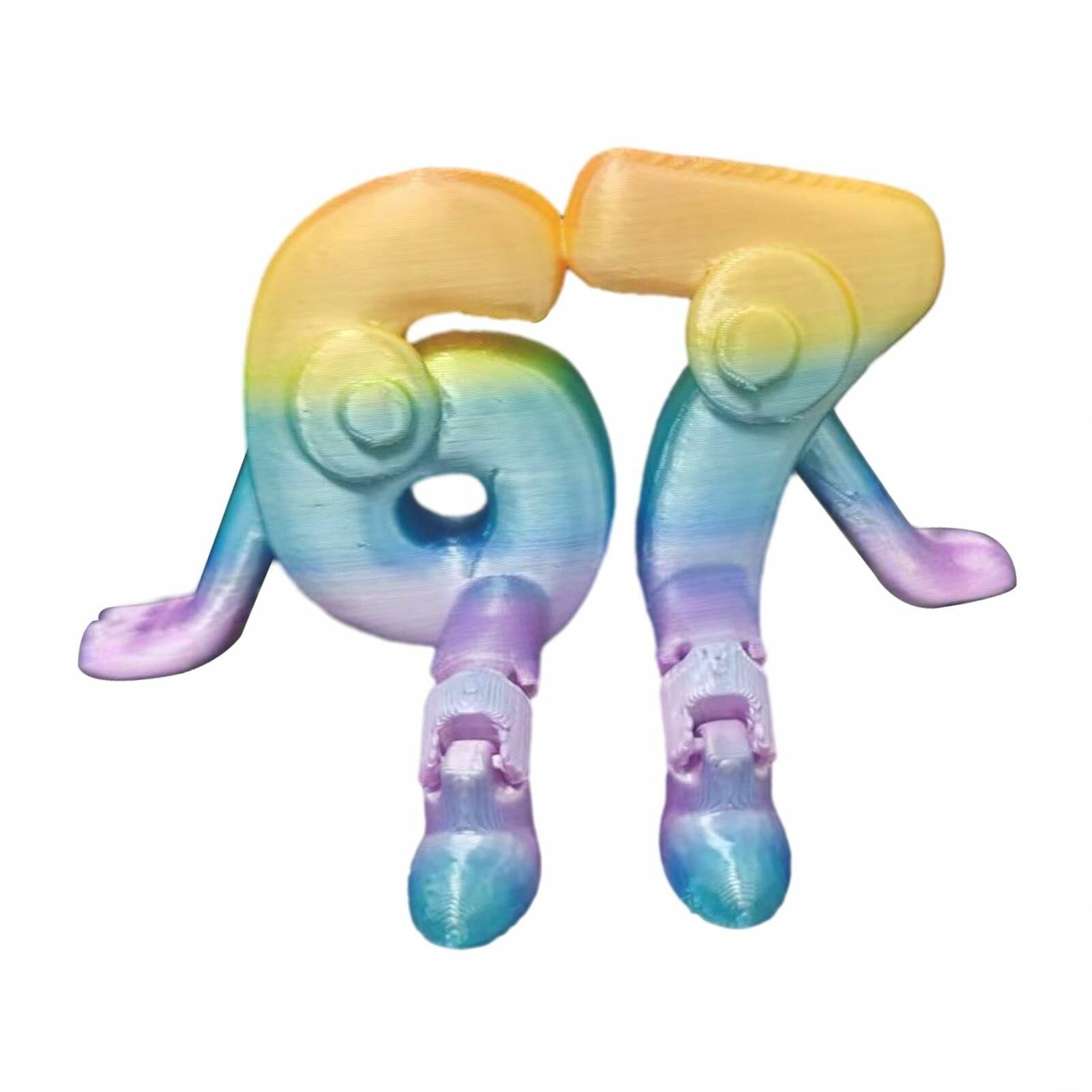 3D-фигурка цифры 67 с подвижными суставами антистресс-игрушка и декор для рабочего стола