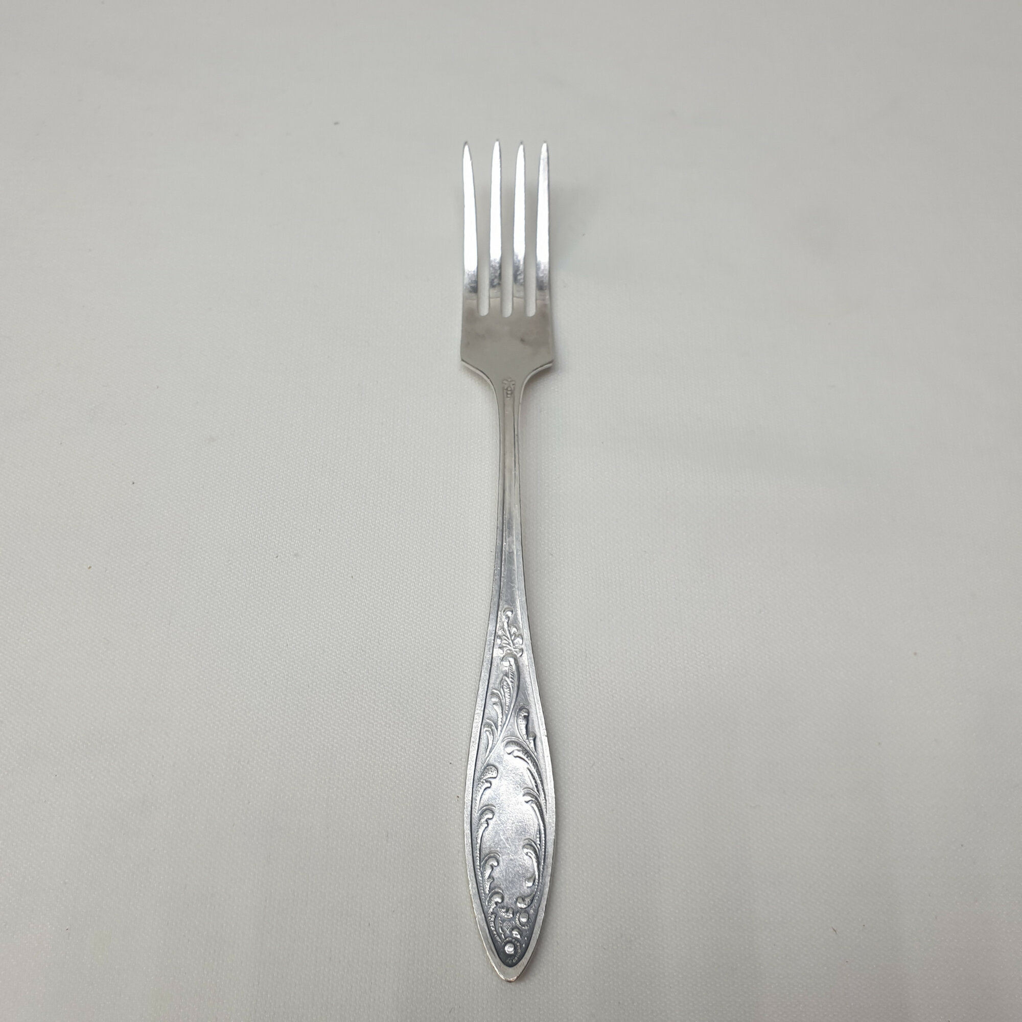 Винтажная столовая вилка Пламя, Кольчугино, мельхиор. СССР
