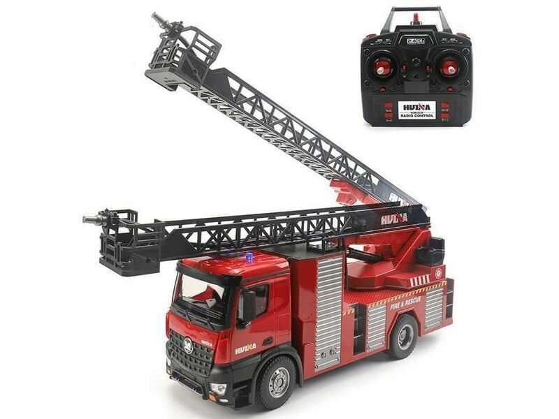 Hui Na Toys Пожарная машина 1:14 на р/у (свет, звук, спрей) 1561