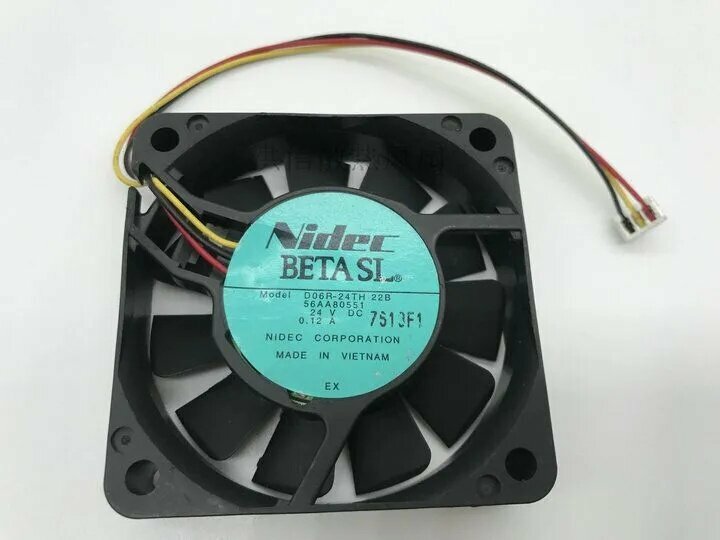 Вентилятор Охлаждения Nidec 6015 D06R-24TH 22B DC24V 0.12A 3PIN 60 60 15мм ,60MM Вентилятор