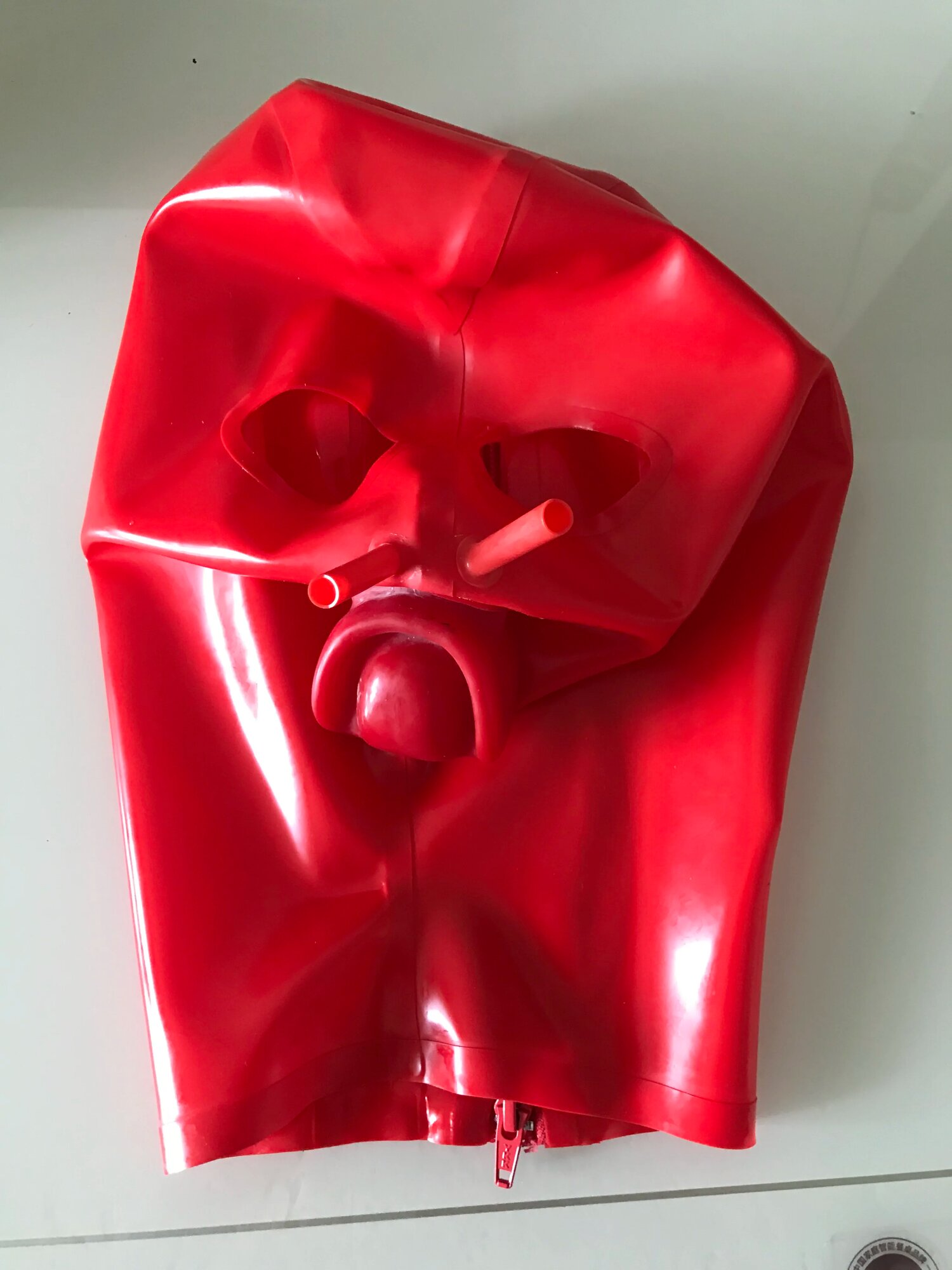 Сексуальное черное экзотическое нижнее белье, латексная маска с капюшоном, фетиш с Красный, XXL, Red