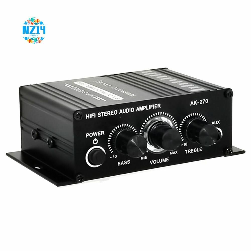 (T O Q G) -270 AK270 12V Mini HIFI Усилитель мощности Аудио совместим с домашнего кинотеатра 2-канальный усилитель USB/SD AUX Input