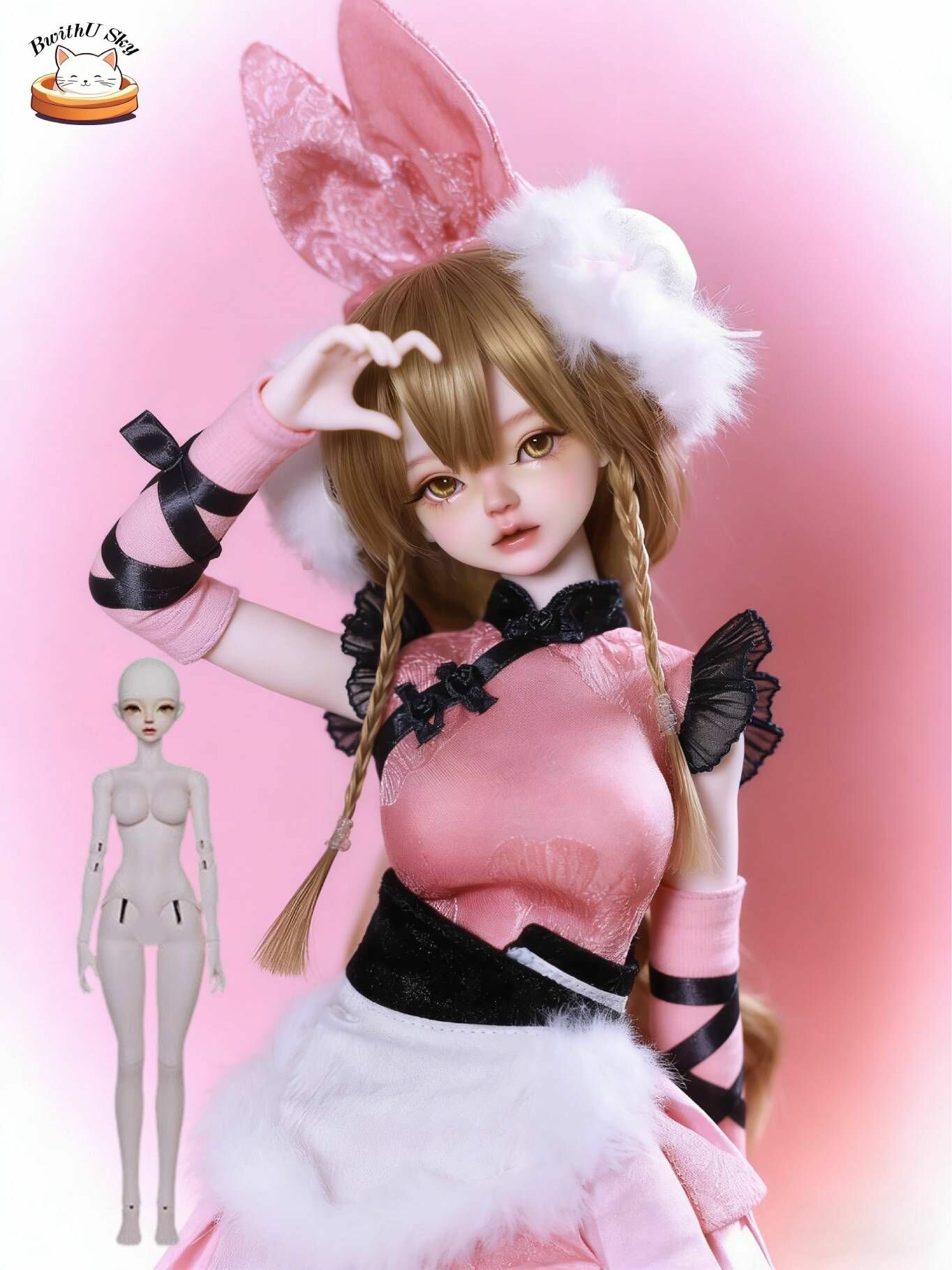 BwithUSky Lynn 1/4 BJD: обнаженная кукла с нормальной кожей + макияж в стиле фристайл, без аксессуаров