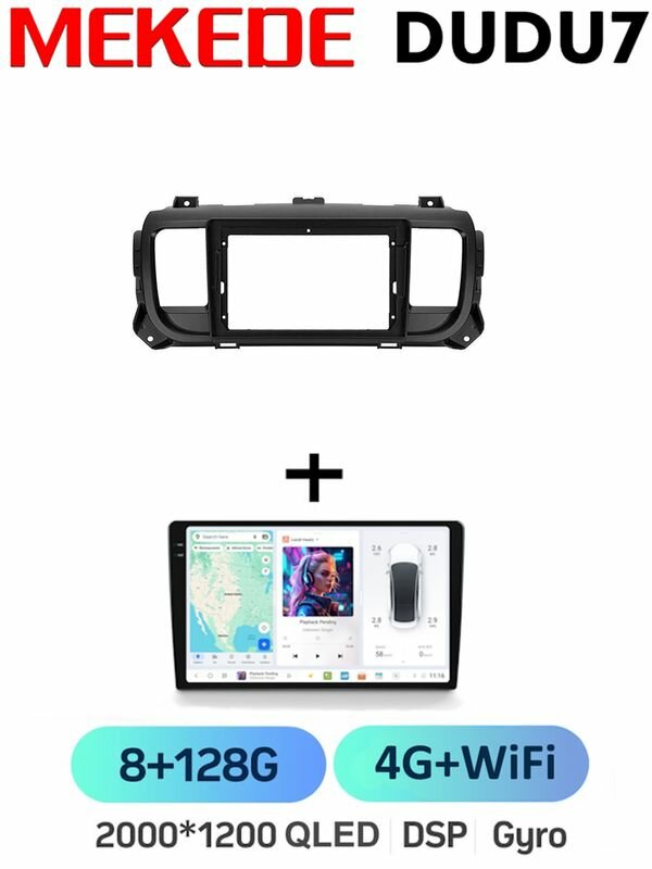 Магнитола 9" Mekede DUDU7 8/128 Gb для Citroen Jumpy 3 SpaceTourer 1, Peugeot Expert 3 2016-2021 carpay Android