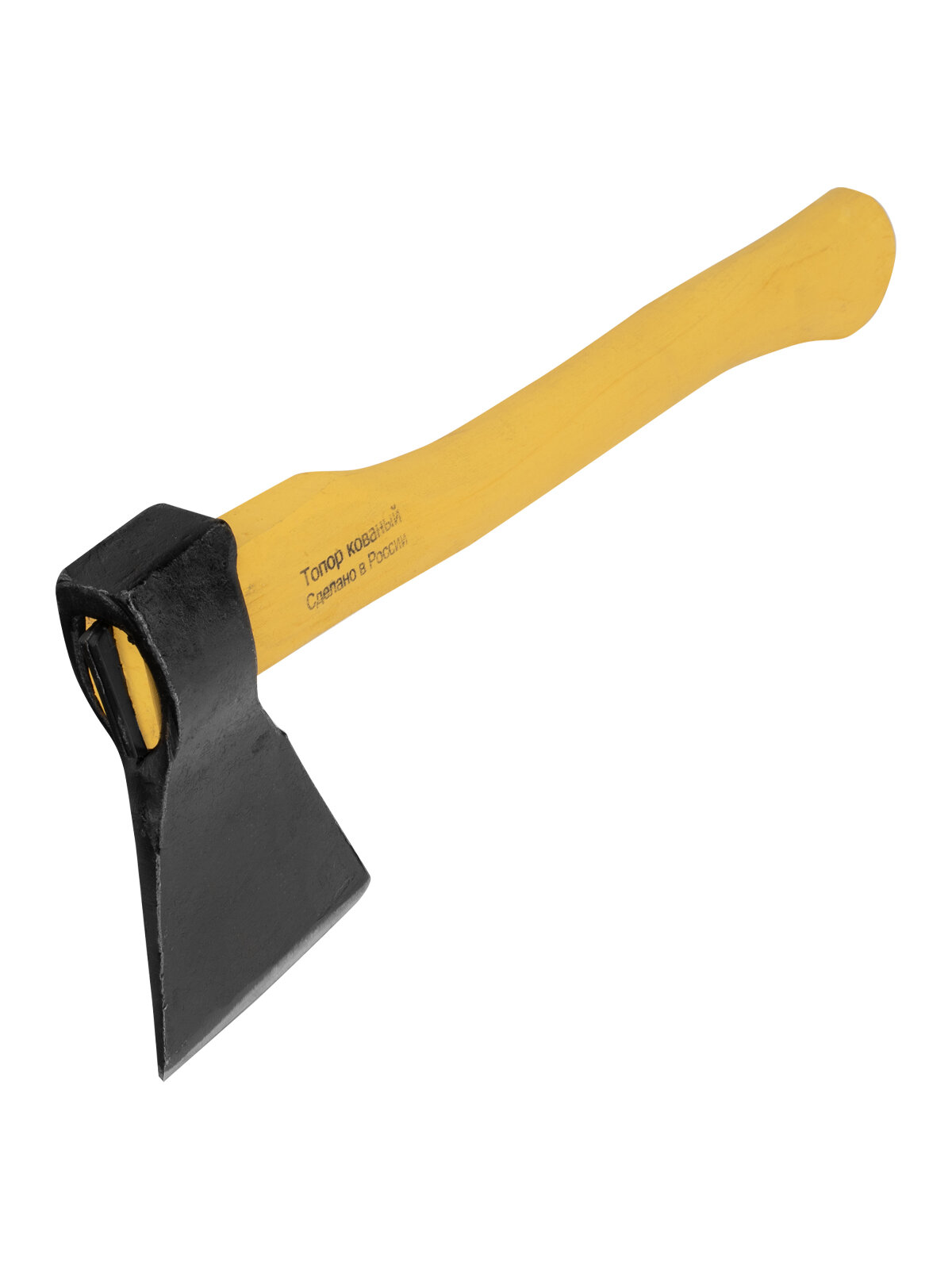 Топор для дров кованый, 600/850 г, закаленная сталь 60Г, деревянное топорище 350 мм, в сборе, тип Б, 21690