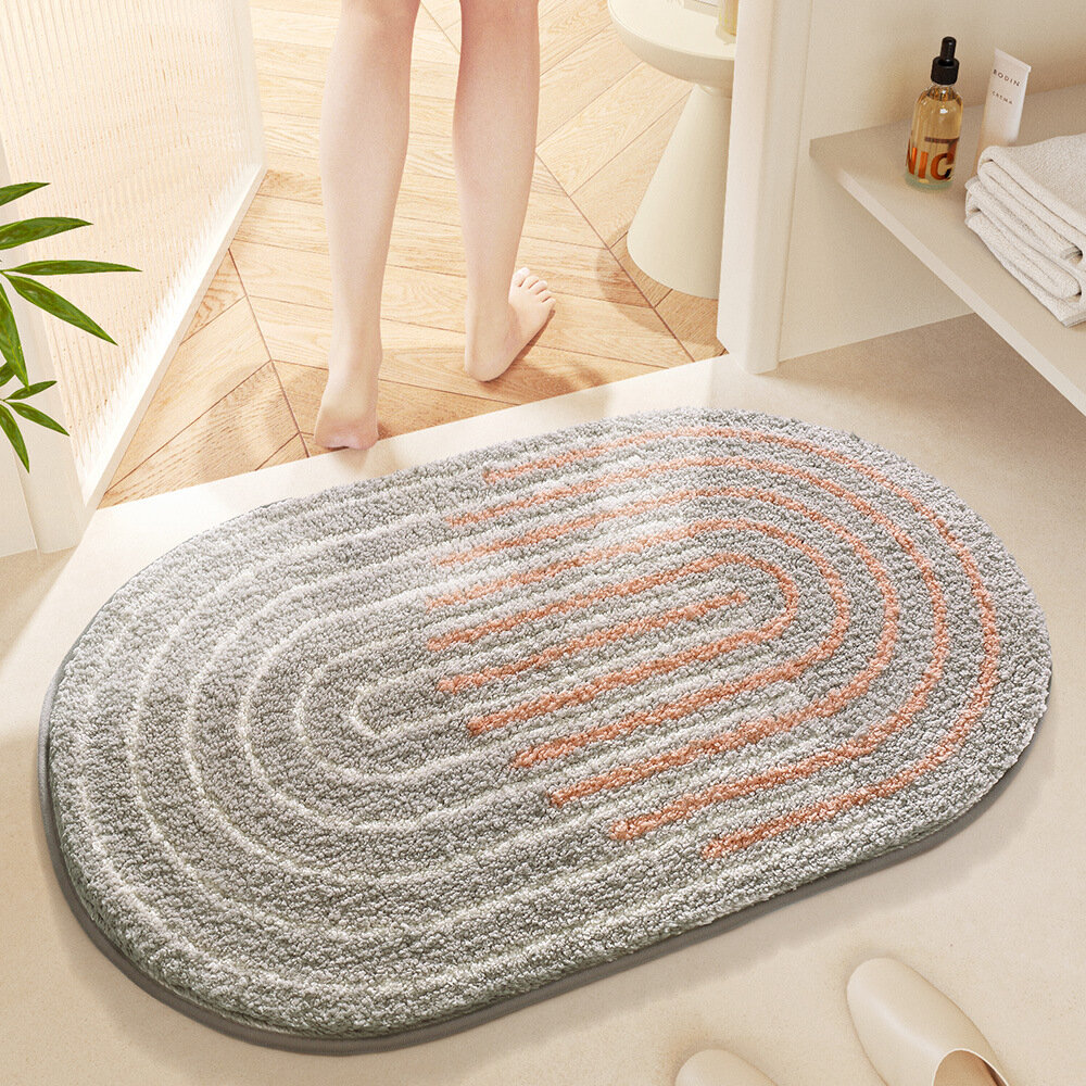 Коврик для ванной комнаты Dajiang Fresh Style, высокоабсорбирующий, нескользящий, для туалета, быстросохнущий, флокированный.