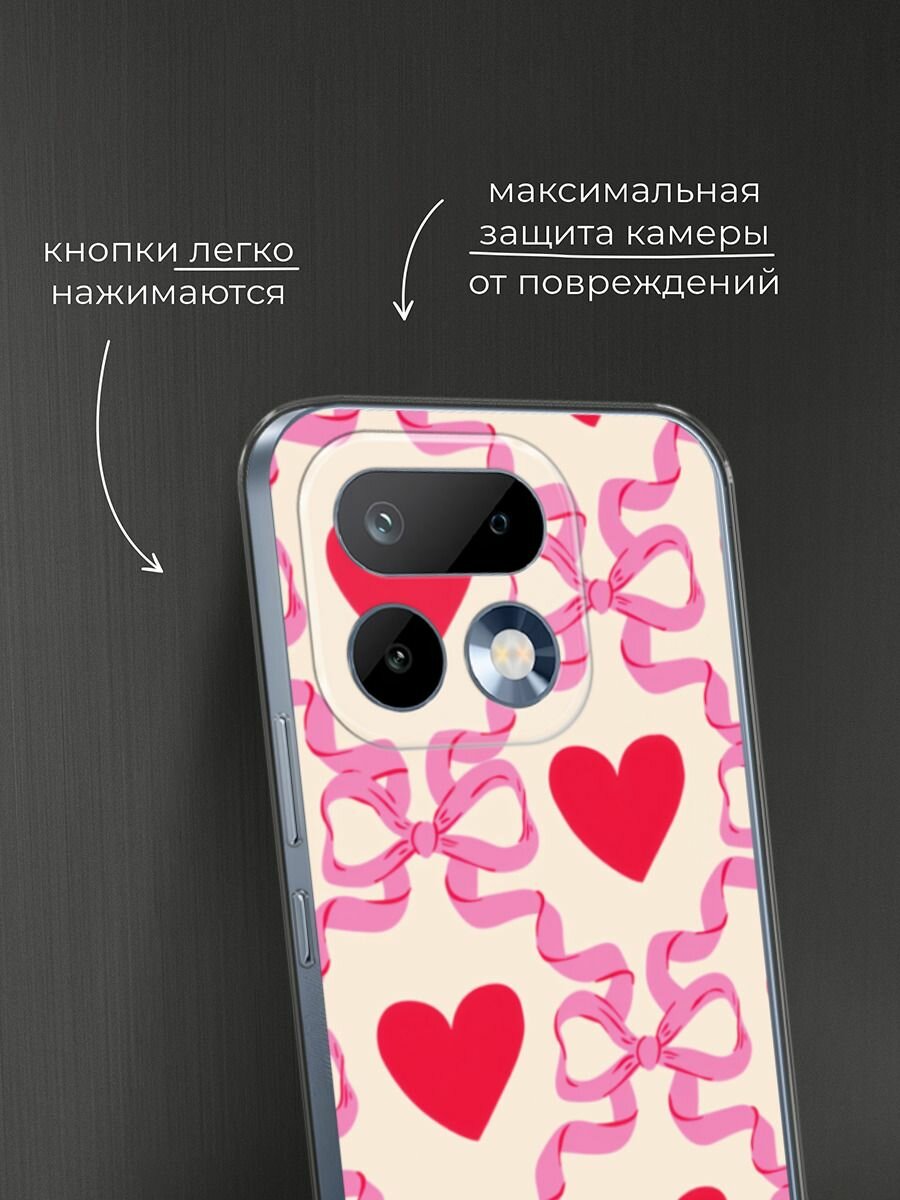 Чехол на Realme 16 Pro / Реалме 16 Про с принтом Hearts and ribbons 1 — фото 1