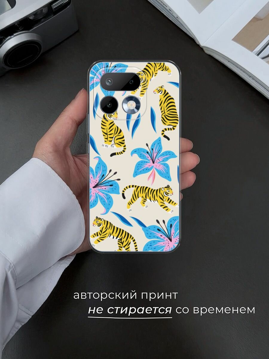 Чехол на Realme 16 Pro / Реалме 16 Про с принтом Пять тигров — фото 1