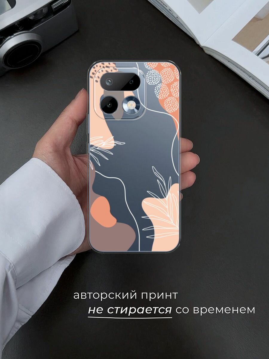 Чехол на Realme 16 Pro / Реалме 16 Про с принтом Нюдовые тона, прозрачный — фото 1
