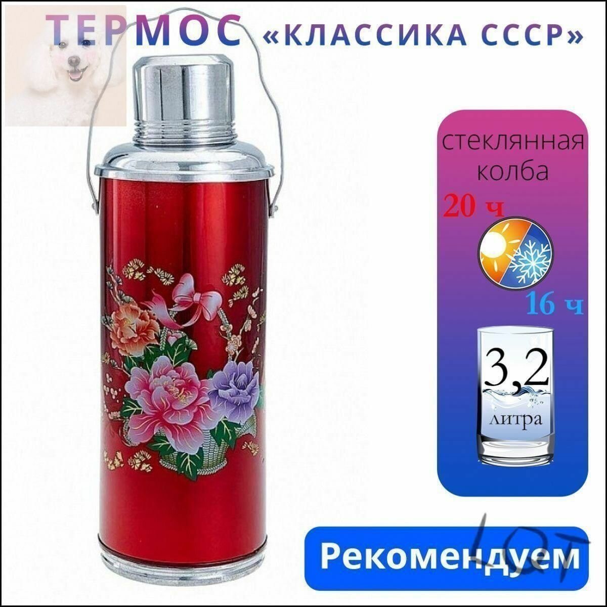 Советский термос на 3 литра со стеклянной колбой эксклюзивный