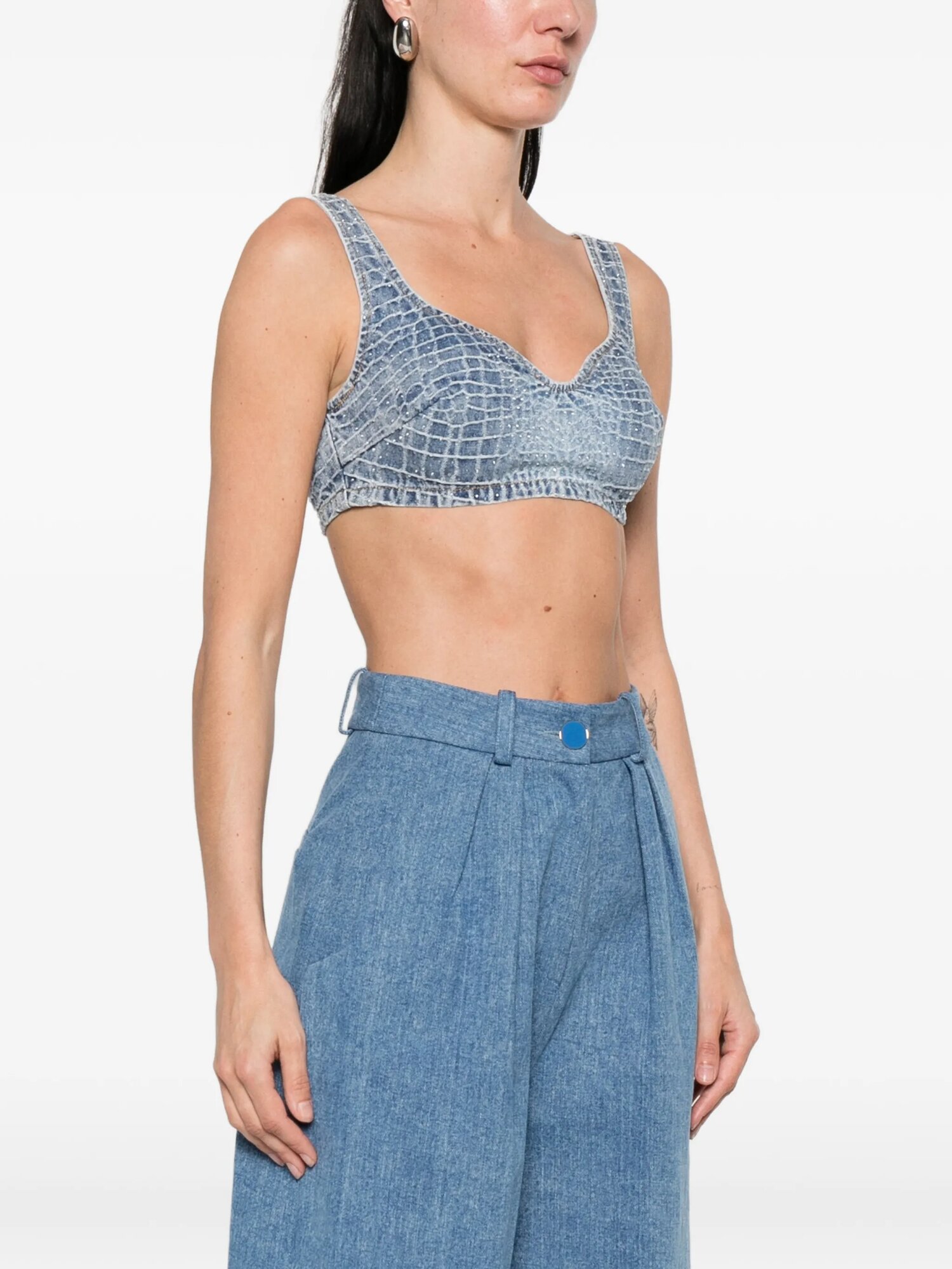 Топ Self-Portrait Denim top, размер 8 — фото 1