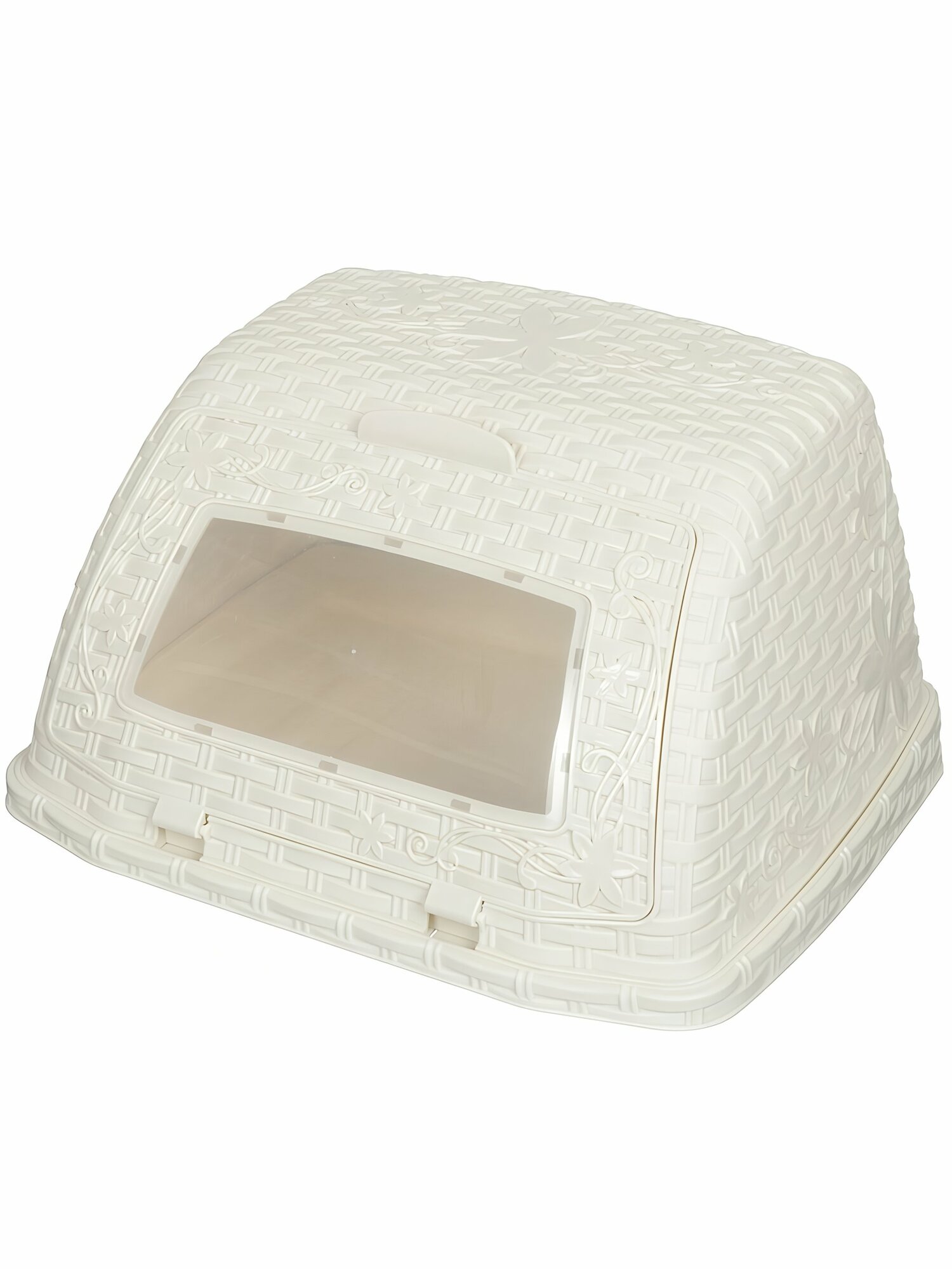 Хлебница пластик, 32.5х26х19 см, слоновая кость, Альтернатива, Плетенка, М4902