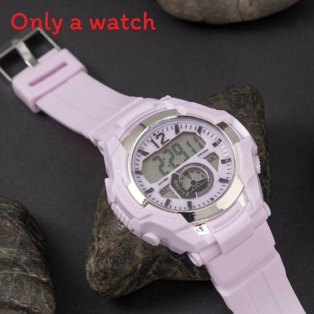 Детские наручные часы электронные с цветными опциями для детей, фиолетовый