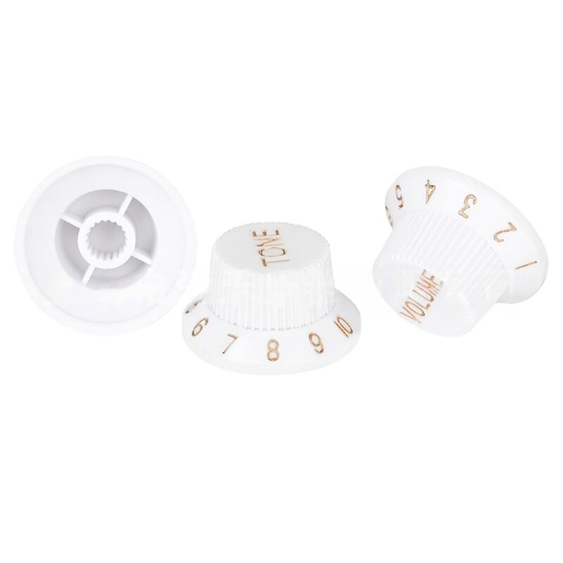 3шт Гитарные Контральтовые Ручки, Прозрачные Ручки Электрогитары Бас-Гитара Ручки Цилиндра Скорость Громкости Регулятор Тона Замена Ручек