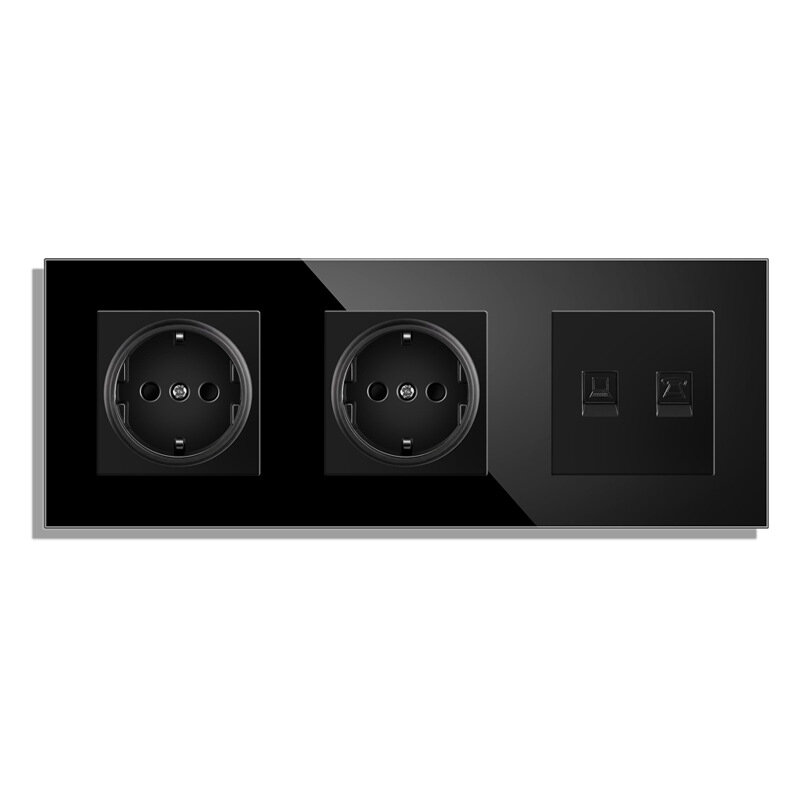 Тип 82 ЕС розетка с TVCAT6 двойной Type-cUSB электрическая розетка для стены Интернет RJ45 Подключение к компьютеру 224