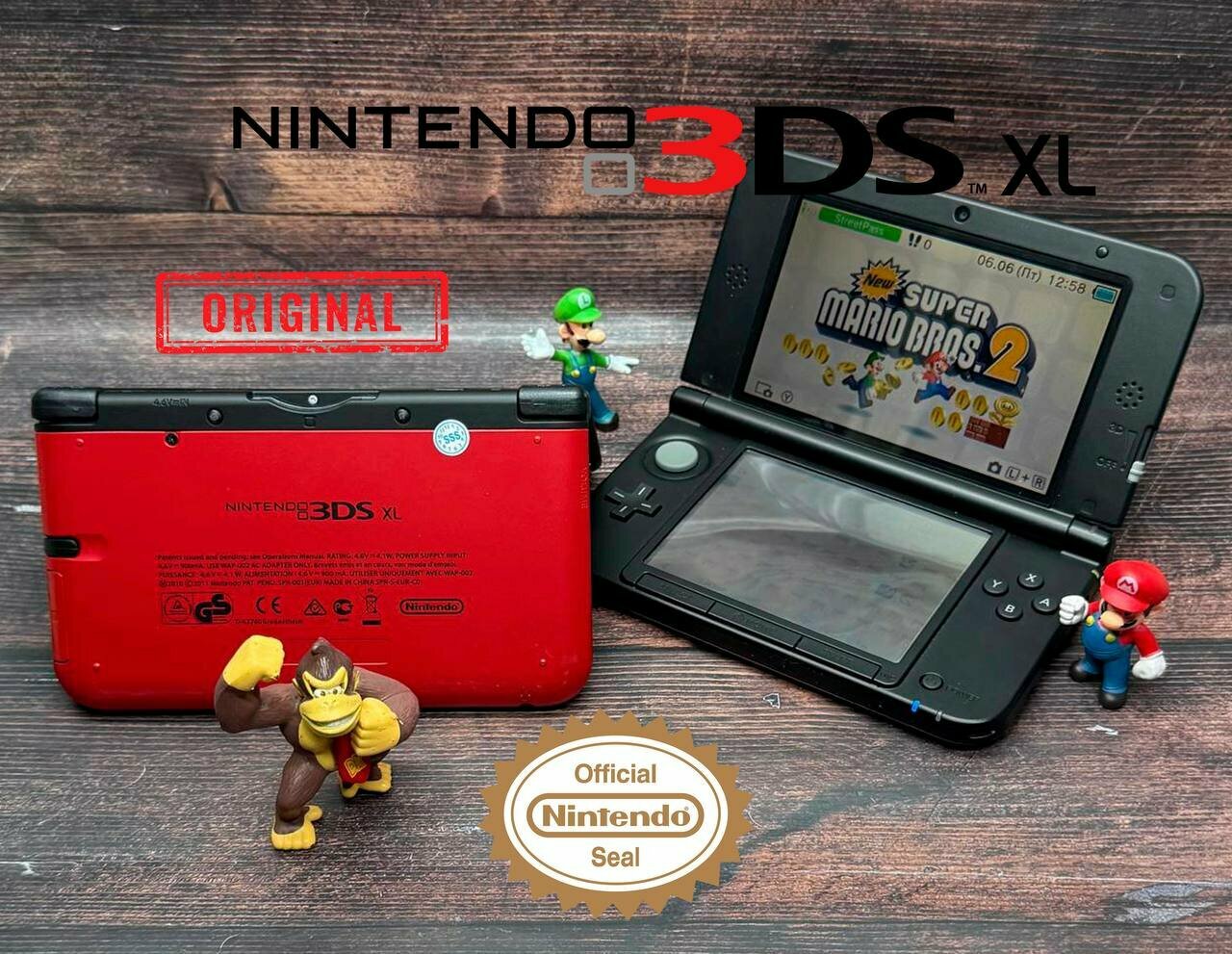 Nintendo 3DS XL Red REF 100ИГР, Комплект