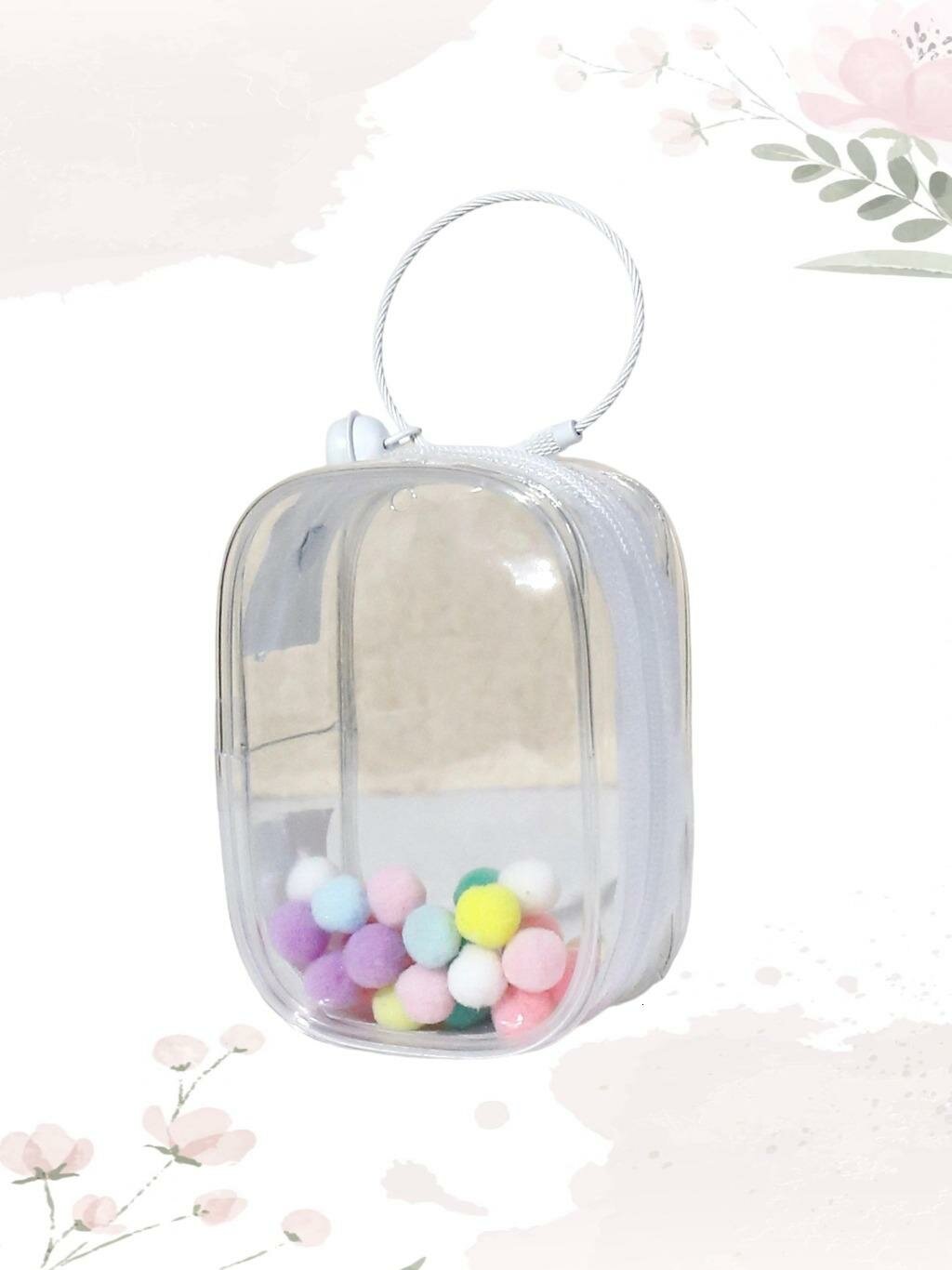 Прозрачный ПВХ-мешок для хранения детских вещей, Белый - Квадратный