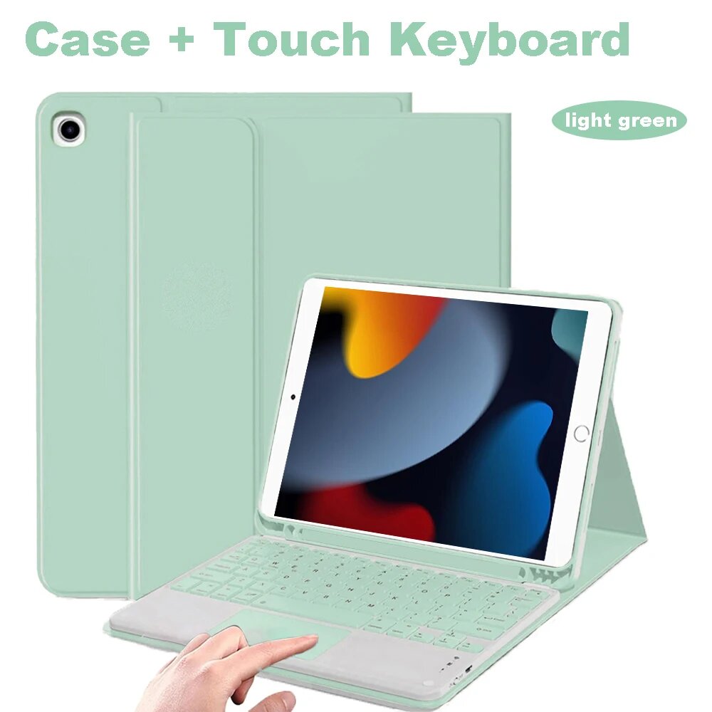 Чехол-клавиатура light green C для iPad 7/8/9/Air 3/Pro 10.2, Russian