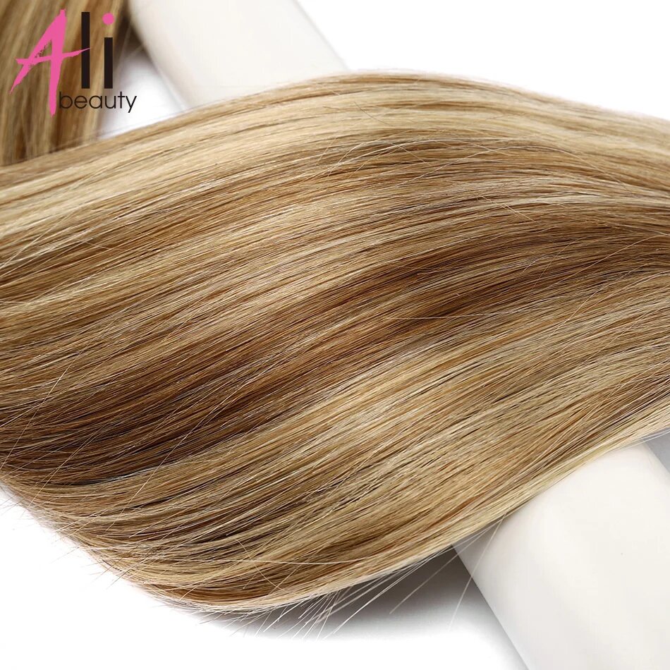 ALI-BEAUTY Remy прямые ленты для наращивания волос, P8-22, 24 дюйма