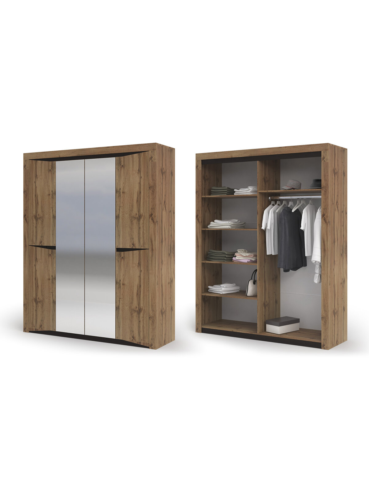 Шкаф 4-х створчатый "Паола ШК 703" Huge Mebel. Ширина 1780 Высота 2200. Шкафы распашные