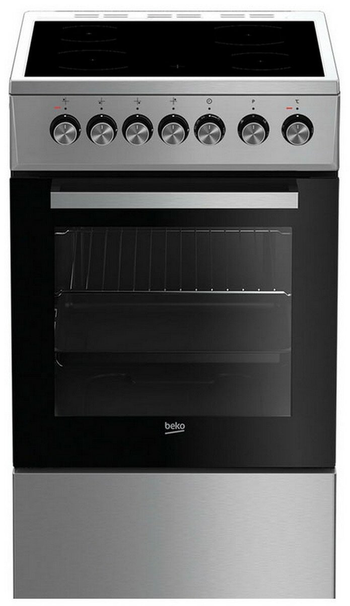 Электроплита Beko FSS57100GX 50 см, 60 л, 4 конфорки, серебристый