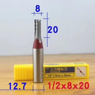 Фреза трехлопастная TCT 1/2"x8x20mm T007