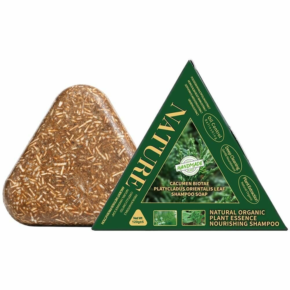 120 г натурального твердого шампуня-мыла из травы Усмана, контролирует жирность, питает кожу головы