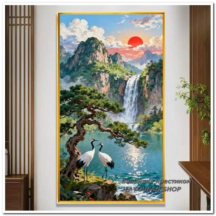 Набор для вышивания крестом, 11 Канiteй (11CT), канва 60x110 см, готовая вышивка 50x100 см