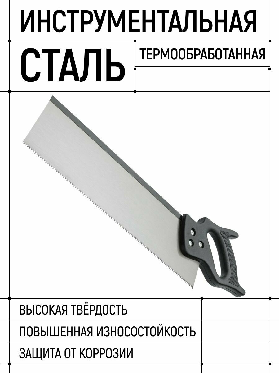 FIT Пила обушковая 350 мм для дерева ламината и пластика, закаленные зубья 8 TPI