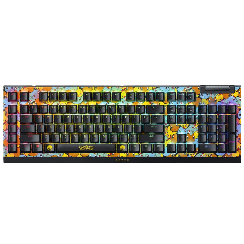 Игровая клавиатура Razer BlackWidow V4 X (Green Switch) - Pokemon Kanto Starters Ed. - US Layout/ Razer BlackWidow V4 X (Green Switch) Gaming keyboard - Pokemon Kanto Starters Ed.