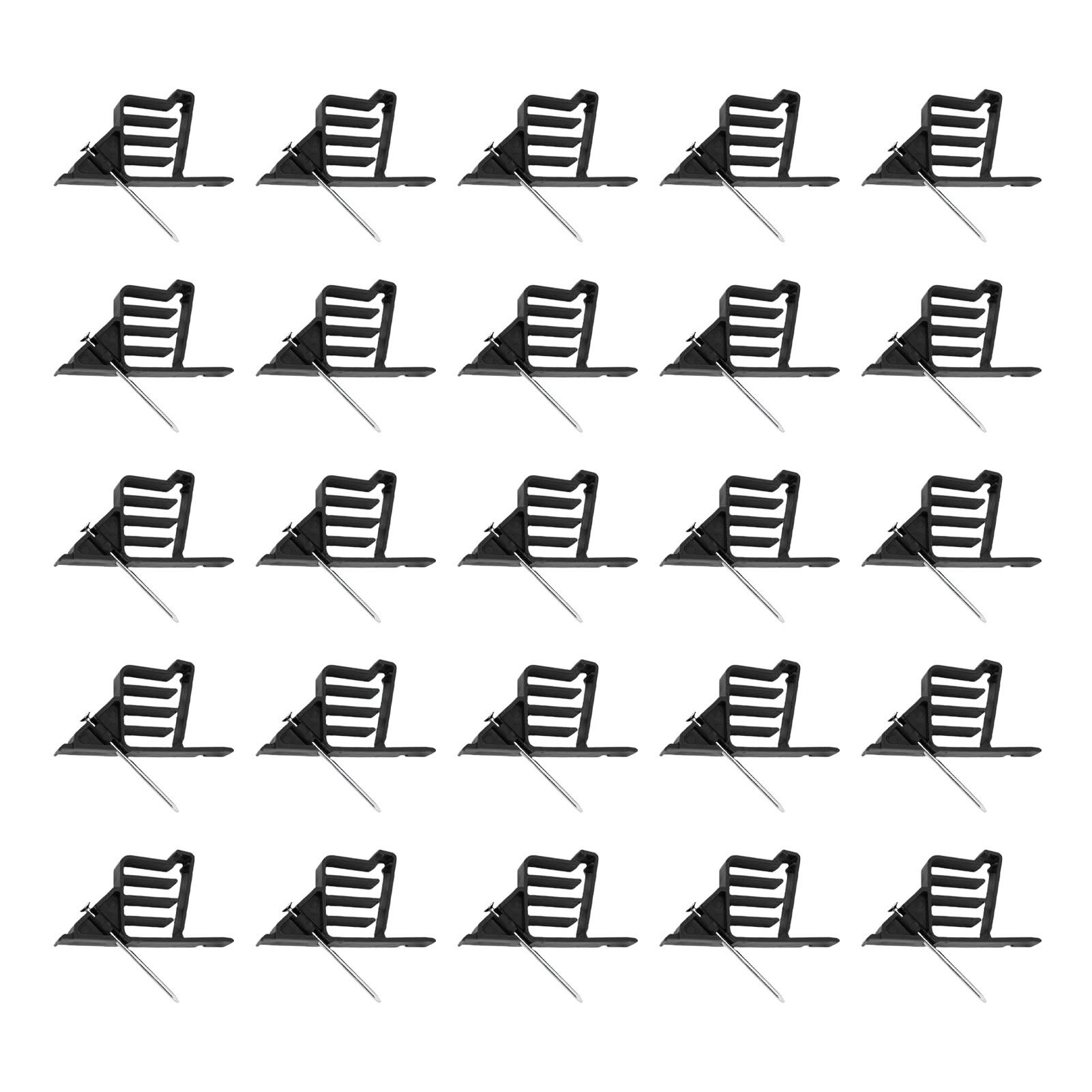 25 шт. Пластиковые зажимы для крепления проводов и гвозди из нержавеющей стали для неметаллических коаксиальных кабелей UF CAT 5, черные.