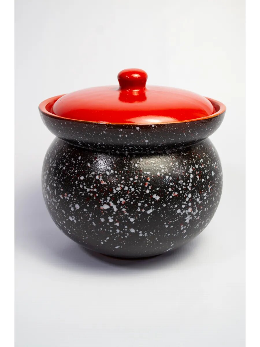 Супница "Ирина" 2,5 л, красная глина, ручная роспись