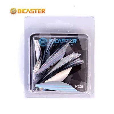 BICASTER FMT-02 Металлические спиральные наконечники 2.0 дюйма для луков рекурв, левая рука, иризовый серебристый