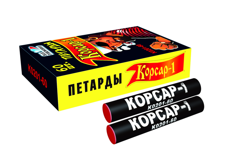 Набор петард тёрочных "Корсар-1" (60 шт) 3 пачки + "Корсар-2"(20 шт) 3 пачки + "Корсар-3"(20 шт) 3 пачки