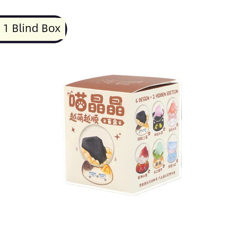 Оригинальная фигурка Meow Jingjing Crystal Blind Box - Очаровательное украшение из необработанного кристалла - Подарок