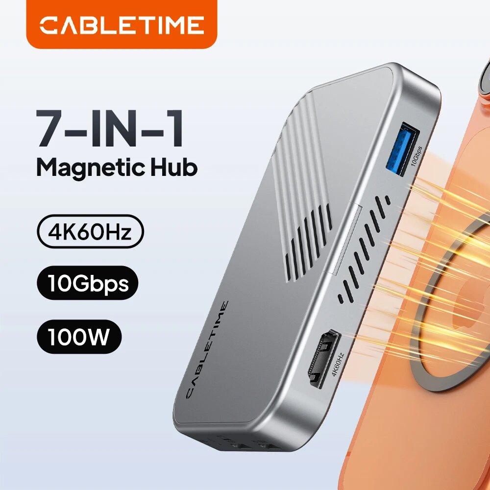 CABLETIME 7-в-1 USB-C концентратор для iPhone 17 — фото 1