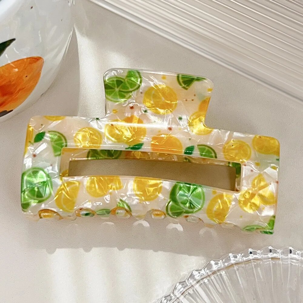 Акриловая заколка для волос lemon с фруктами