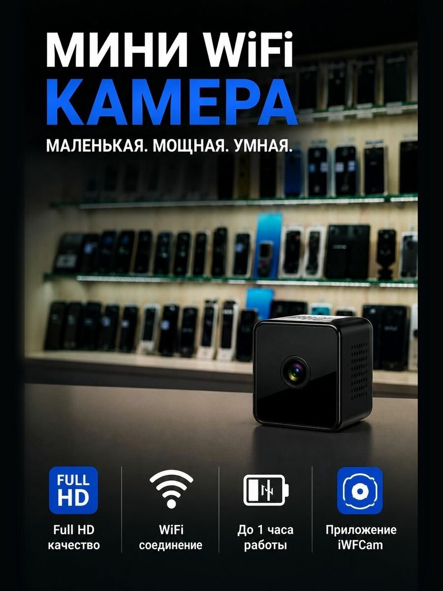 Мини-камера WiFi Full HD