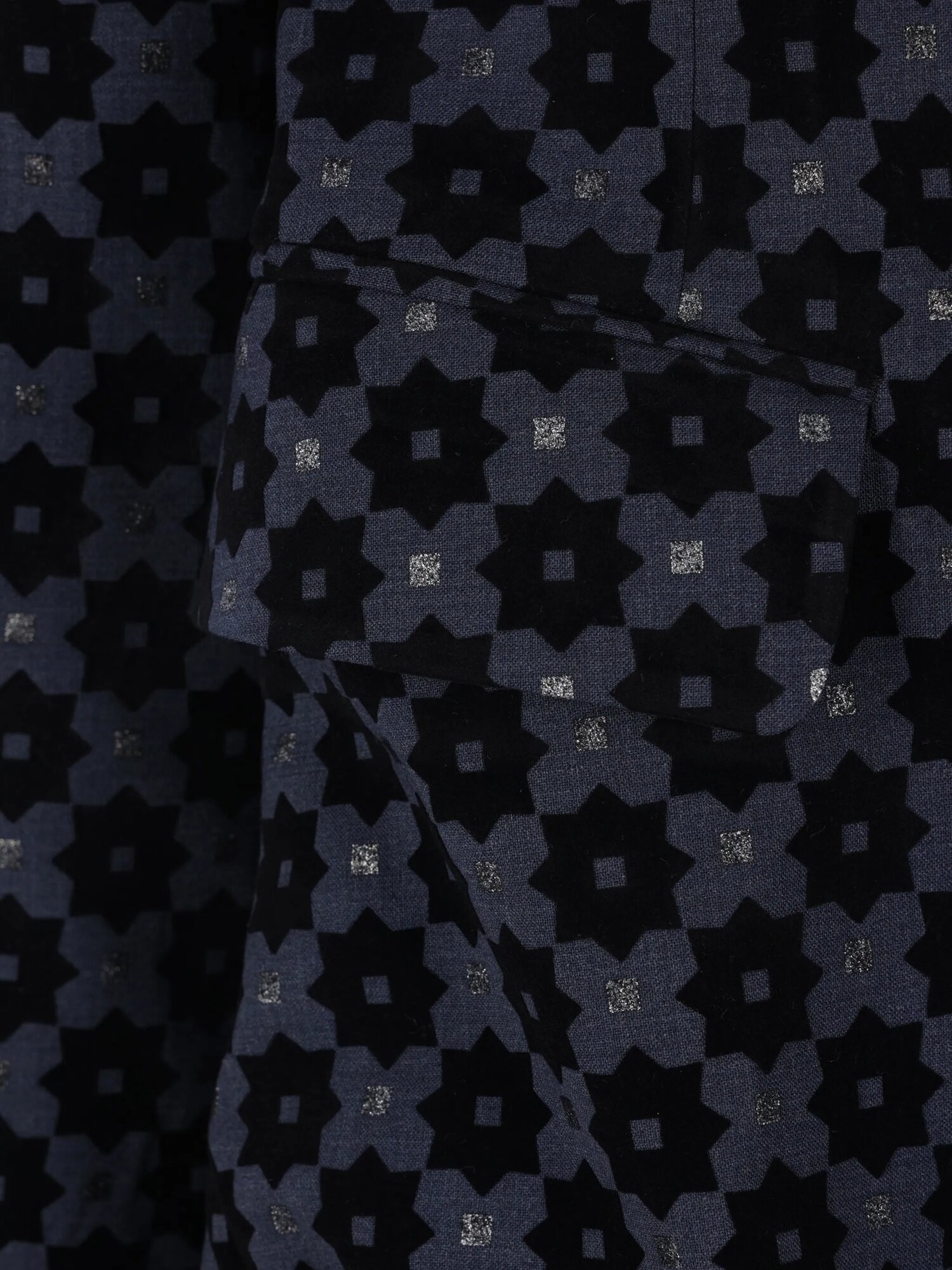 Пальто COMME des GARCONS Geometric-pattern single-breasted coat, размер M, black / black — фото 1