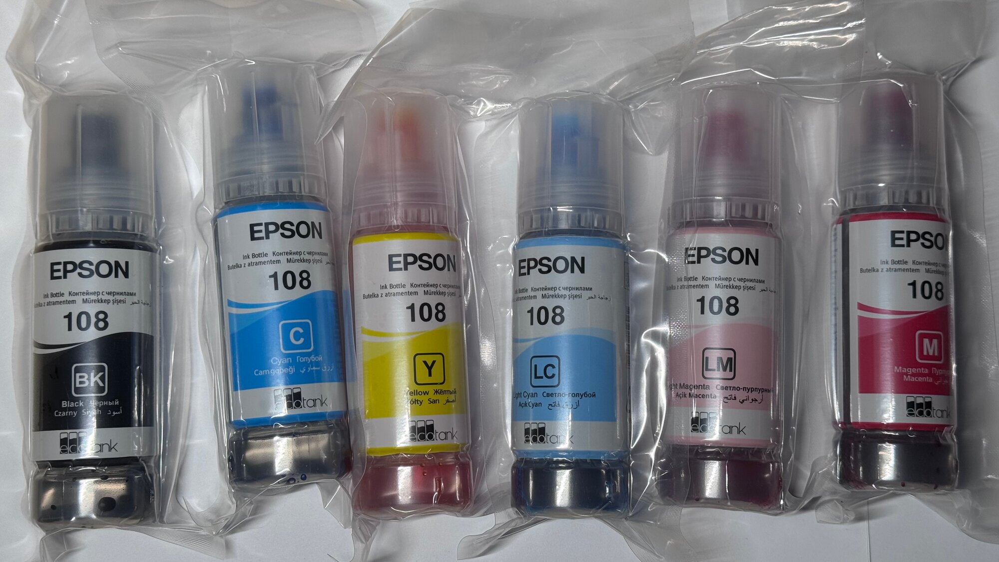 Комплект чернил Epson 108 EcoTank Ink 6 цветов 70ml (L8050/L18050) техническая упаковка