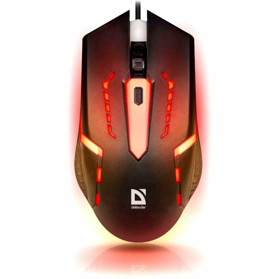Мышь проводная DEFENDER Flash MB-600L, 800-1200 dpi, 4 кнопки + 1 колесо-кнопка, оптическая, черная, 52600, 513105