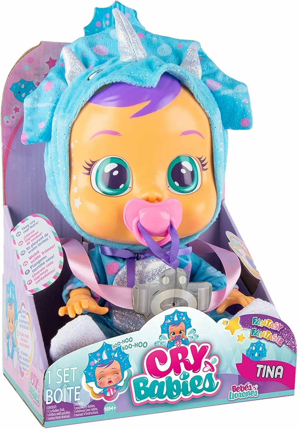 Cry babies кукла край бебис куклы игрушка кукла для девочек с радужным платьем интерактивная / cry babies Dressy Tina