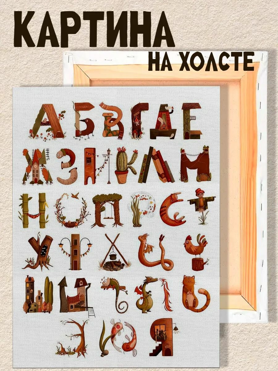 Картина на стену в детскую комнату Алфавит