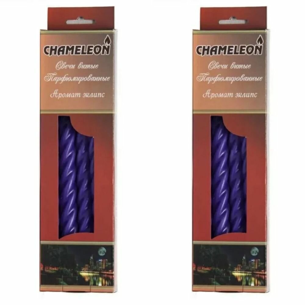 Chameleon Свеча витая ароматизированная Эклипс, крупный виток, 24 х 1,9 см, 4 шт в уп, 2 упаковки