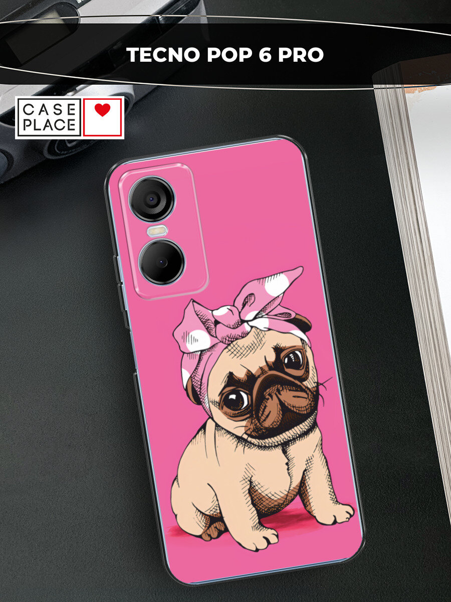 Чехол на Tecno Pop 6 pro / Техно Поп 6 Про с принтом Dog Pin-Up